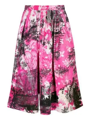 Erdem Printed Jacquard Midi Skirt - Pink
