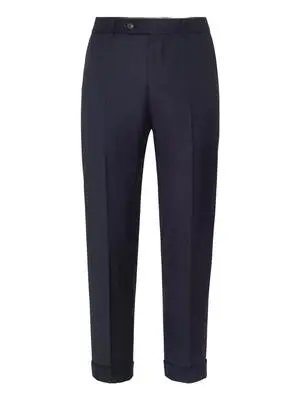 Brunello Cucinelli Tapered-leg Wool Trousers - Blue