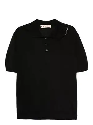 Marni Knitted Polo Top - Black