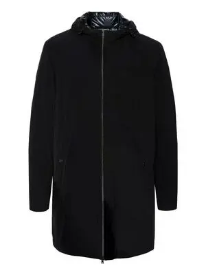 Herno Lightweight Hooded Parka Coat Blue