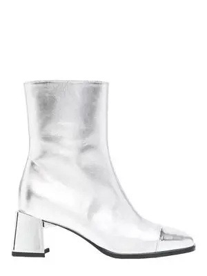 CAREL 60mm Leather Ankle Boots - Silver