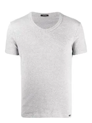 TOM FORD Logo Patch V-neck T-shirt - Grey