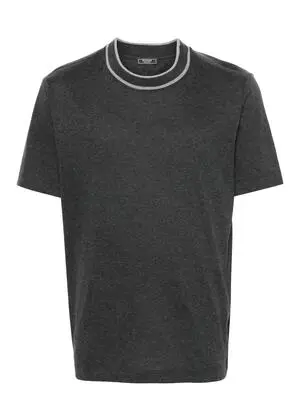Peserico Contrasting-collar T-shirt - Grey