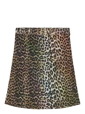 GANNI Leopard-print Strapless Top - Brown
