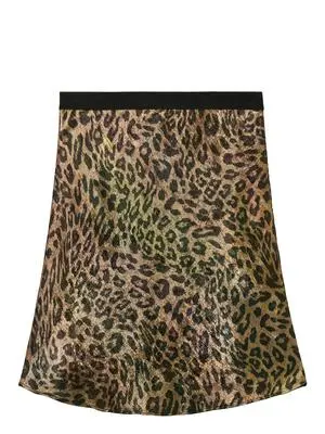 TOUT A COUP Leopard Print A-line Skirt - Neutrals