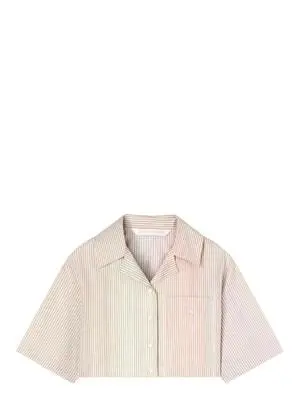 Palm Angels Logo Cropped Shirt - Neutrals