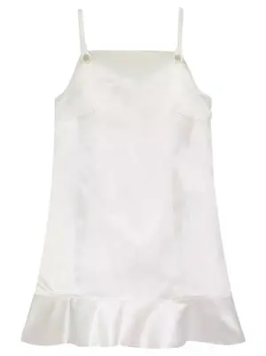 GANNI Flared-hem Satin Mini Dress - Neutrals