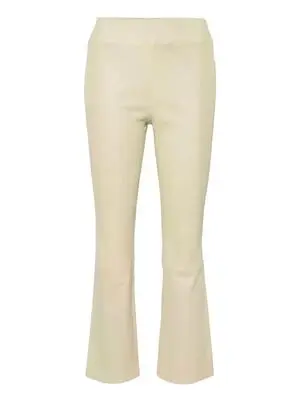 ARMA Flared Lambskin Leather Trousers - Neutrals