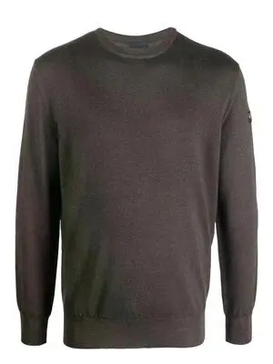 Paul & Shark Virgin Wool Crew Neck Jumper - Brown