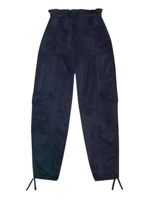 GANNI Drawstring Satin Trousers - Blue