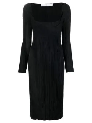 IRO PARIS Ribbed-knit Midi Dress - Black