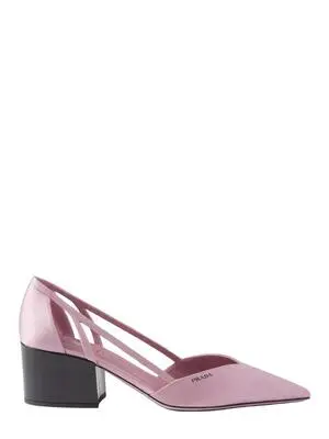 Prada 55mm Satin Cut-out Pumps - Pink