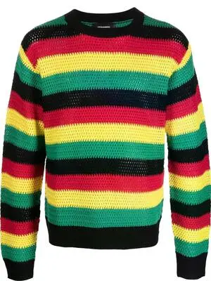 Dsquared2 Virgin Wool Open Knit Jumper - Red