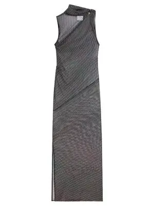 COURREGES Draped Mesh Dress - Black