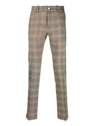 Jacob Cohen Plaid Wool-blend Tapered Trousers - Brown