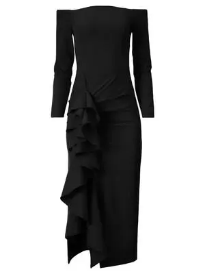 MOOS STUDIO Passion Off-shoulder Midi Dress - Black