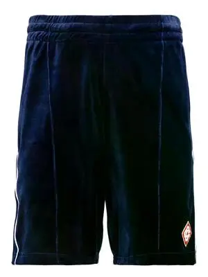 Casablanca Heart Monogram Velvet Track Shorts - Blue
