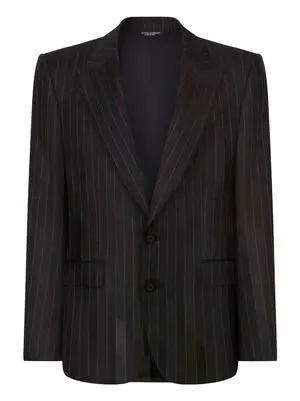 Dolce & Gabbana Striped Single-breasted Blazer - Black