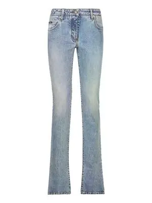 Dolce & Gabbana Logo-patch Low-rise Bootcut Jeans - Blue