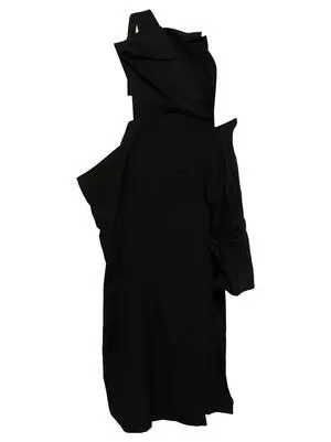Yohji Yamamoto Box-detail Suspender Dress - Black