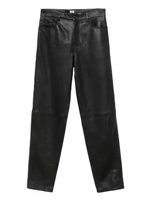 TOTEME 5-pocket Lambskin Trousers - Black