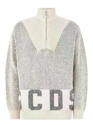 Gcds Half-zip Jumper - Neutrals