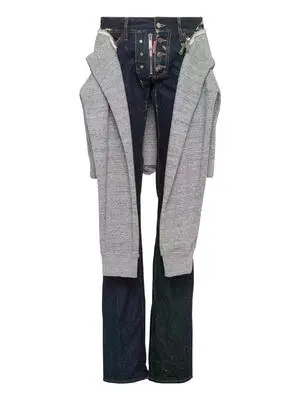 Dsquared2 Layered Cotton Denim Jeans - Blue