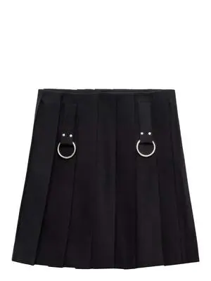 Prada Pleated Gabardine Mini Skirt - Blue