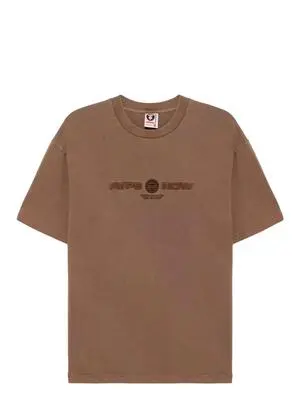 AAPE BY *A BATHING APE Logo Embroidered T-shirt - Brown