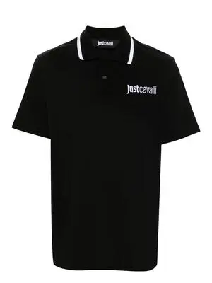 Just Cavalli Logo-embroidered Polo Shirt - Black