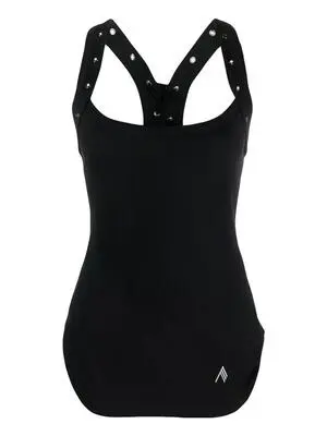 Attico Lace-up Racerback Tank Top - Black