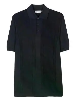 Brunello Cucinelli Knitted Polo Shirt - Blue