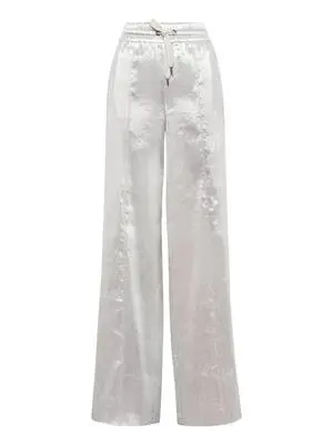 Brunello Cucinelli Metallic Wide-leg Trousers - Grey