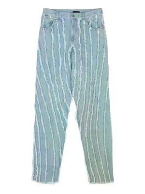 MUGLER Frayed Panelled Jeans - Blue