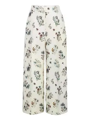 Adam Lippes Callen Floral-print Trousers - Neutrals