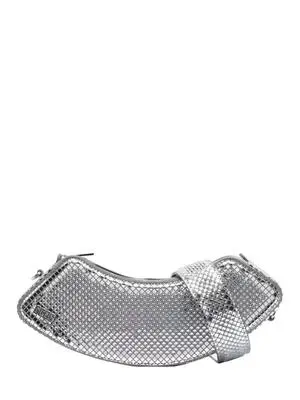 Gcds Comma Mirror Leather Shoulder Bag - Silver