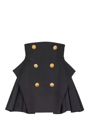 Balmain Grain-de-poudre Mini Skirt - Black