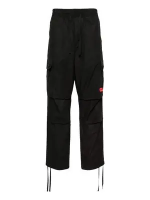 Hugo Logo-appliqué Cargo Trousers - Black