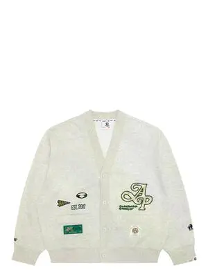 AAPE BY *A BATHING APE Logo-appliqué Cardigan - Grey