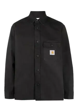 Carhartt Work In Progress Logo-patch Cotton Shirt - Black