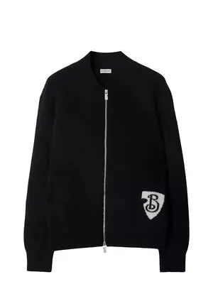 Burberry Shield Intarsia-knit Bomber Jacket - Black