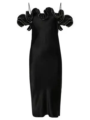 COPERNI Zipped-Ruffles Satin Dress