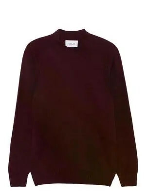 D4.0 Virgin Wool Mock Neck Sweater - Red