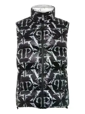 PHILIPP PLEIN Logo-Print Drawstring Padded Gilet
