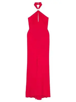 Elisabetta Franchi Logo-plaque Draped Gown - Red