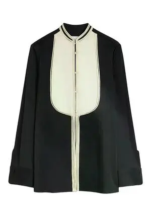 JIL SANDER Contrast-bib Shirt - Black