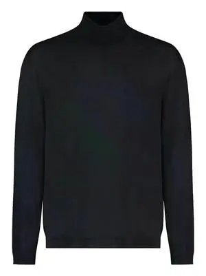 ROBERTO COLLINA Merino Roll Neck Sweater - Black