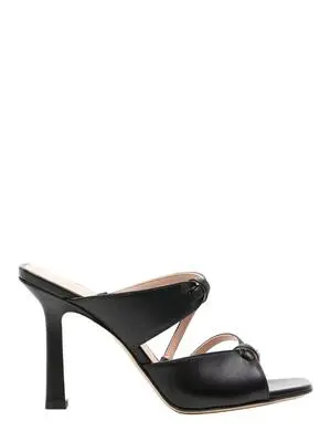 SCAROSSO Zoe Strappy Leather Mules - Black