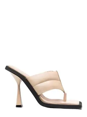 ANDREĀDAMO 120mm Leather Sandals - Neutrals