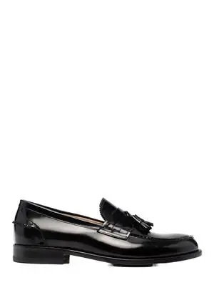 SCAROSSO Ralph Tassel-embellished Leather Loafers - Black